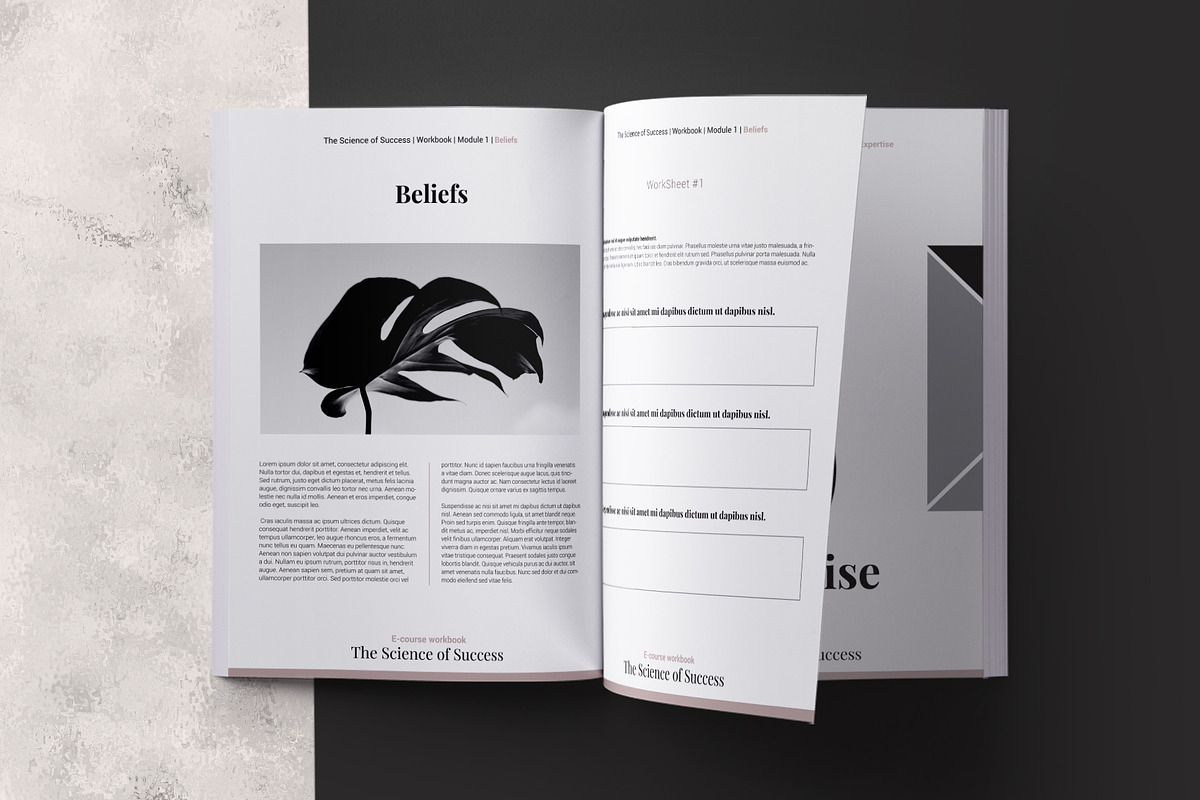 E-course Workbook InDesign Template, a Magazine Template by 3.14&Co