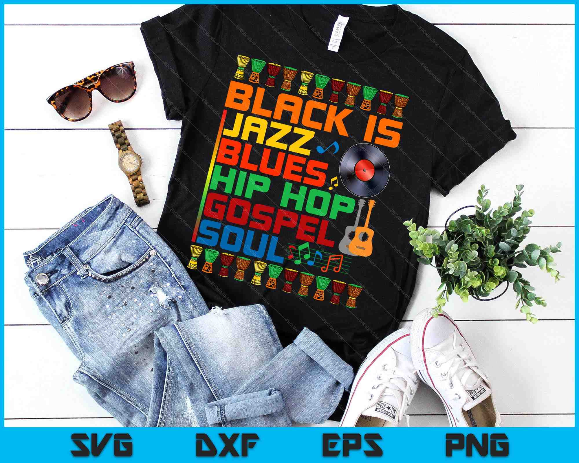 Black African American Music Genre SVG