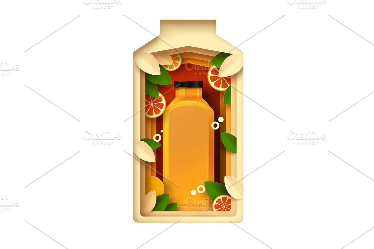 Paper cut packaging bottle with, a Food Illustration by Siberian Art ...