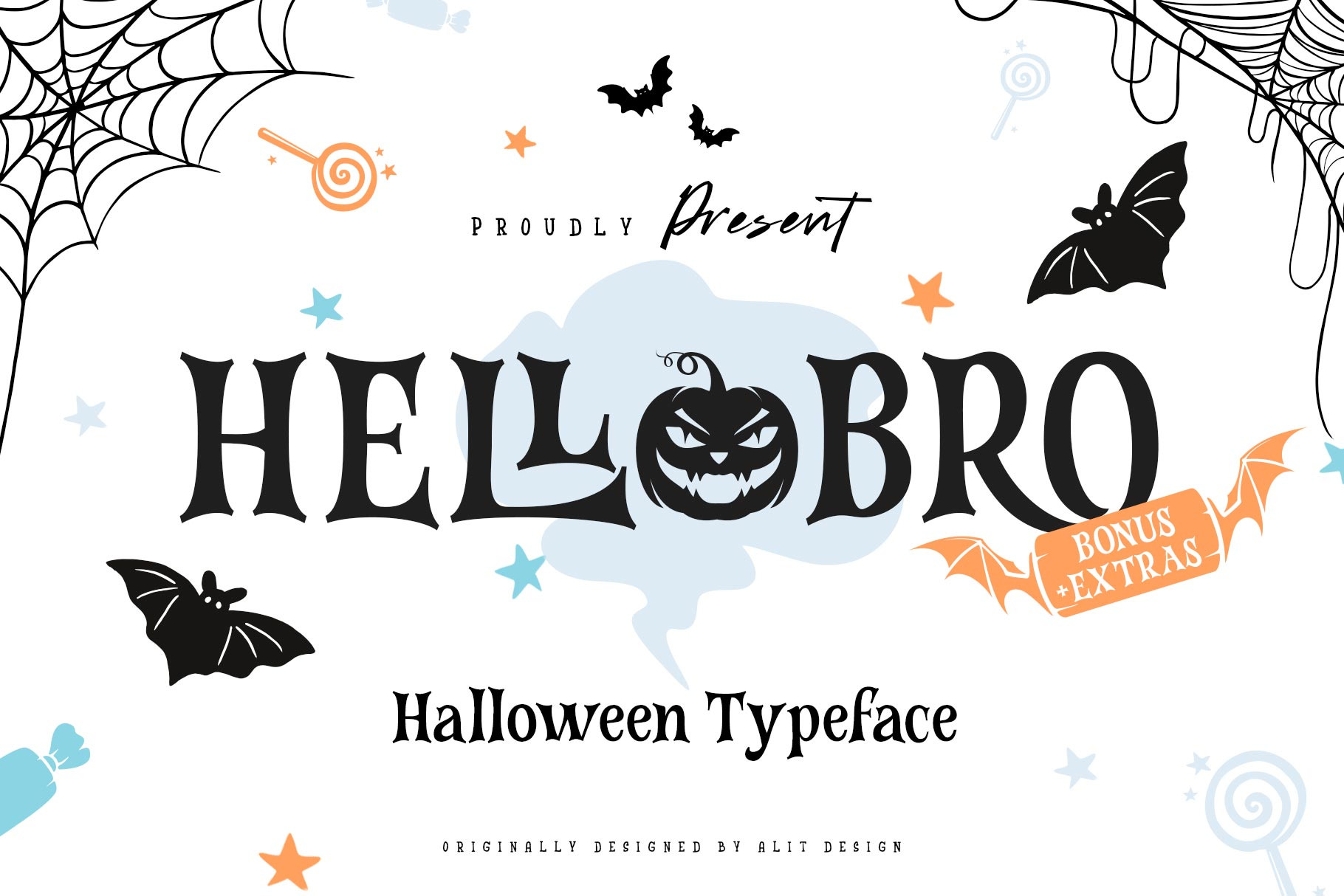 Hellobro Typeface, a Script Font by alit design