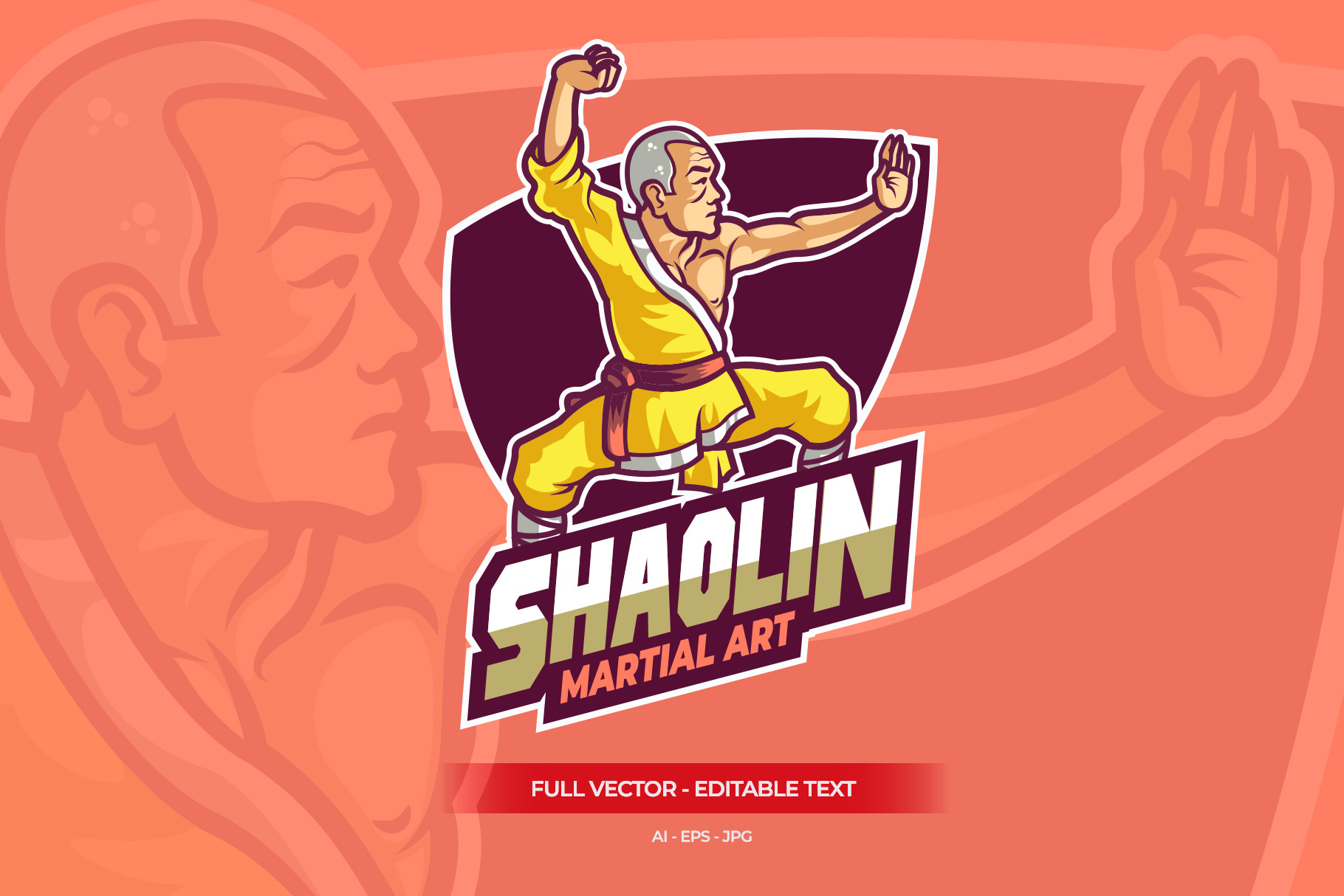 Shaolin Kungfu Master Esport Logo, a Branding & Logo Template by Silpin ...