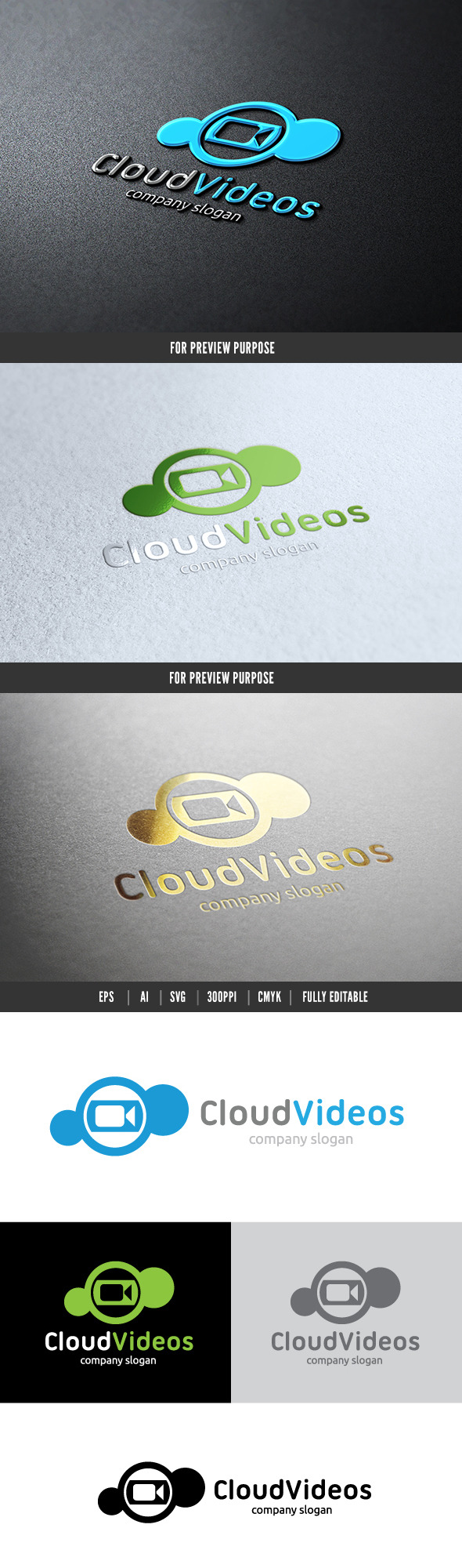 Cloud Videos, a Branding & Logo Template by Vectorwins Premium Shop
