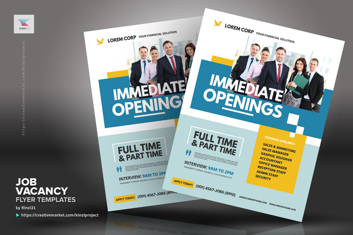 Job Vacancy Flyer Templates, a Flyer Template by kinzi21