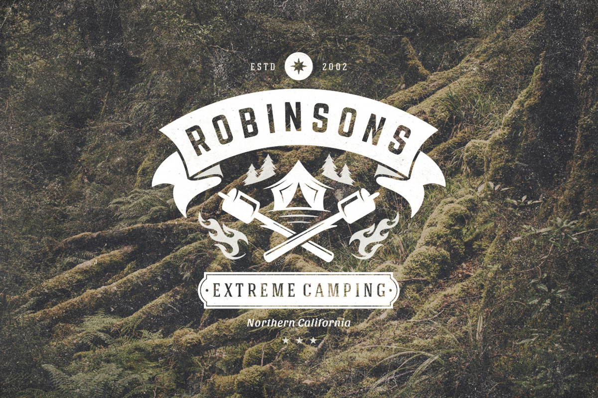 50 Outdoor logos and badges, a Branding & Logo Template by Vasya Kobelev