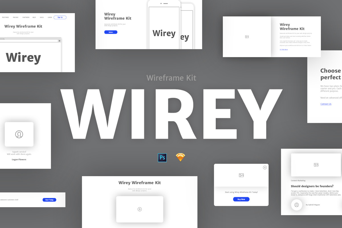 Massive Wireframe Bundle, a Wireframe Template by Web Donut