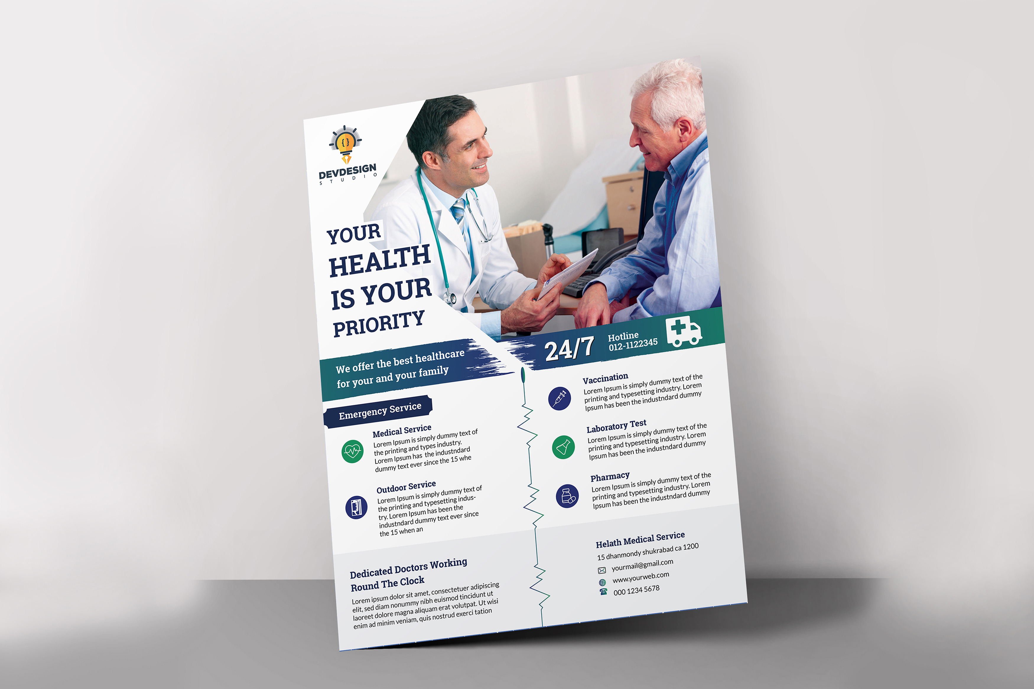 Modern Medical & Healthcare Flyer, a Flyer Template by litoondev