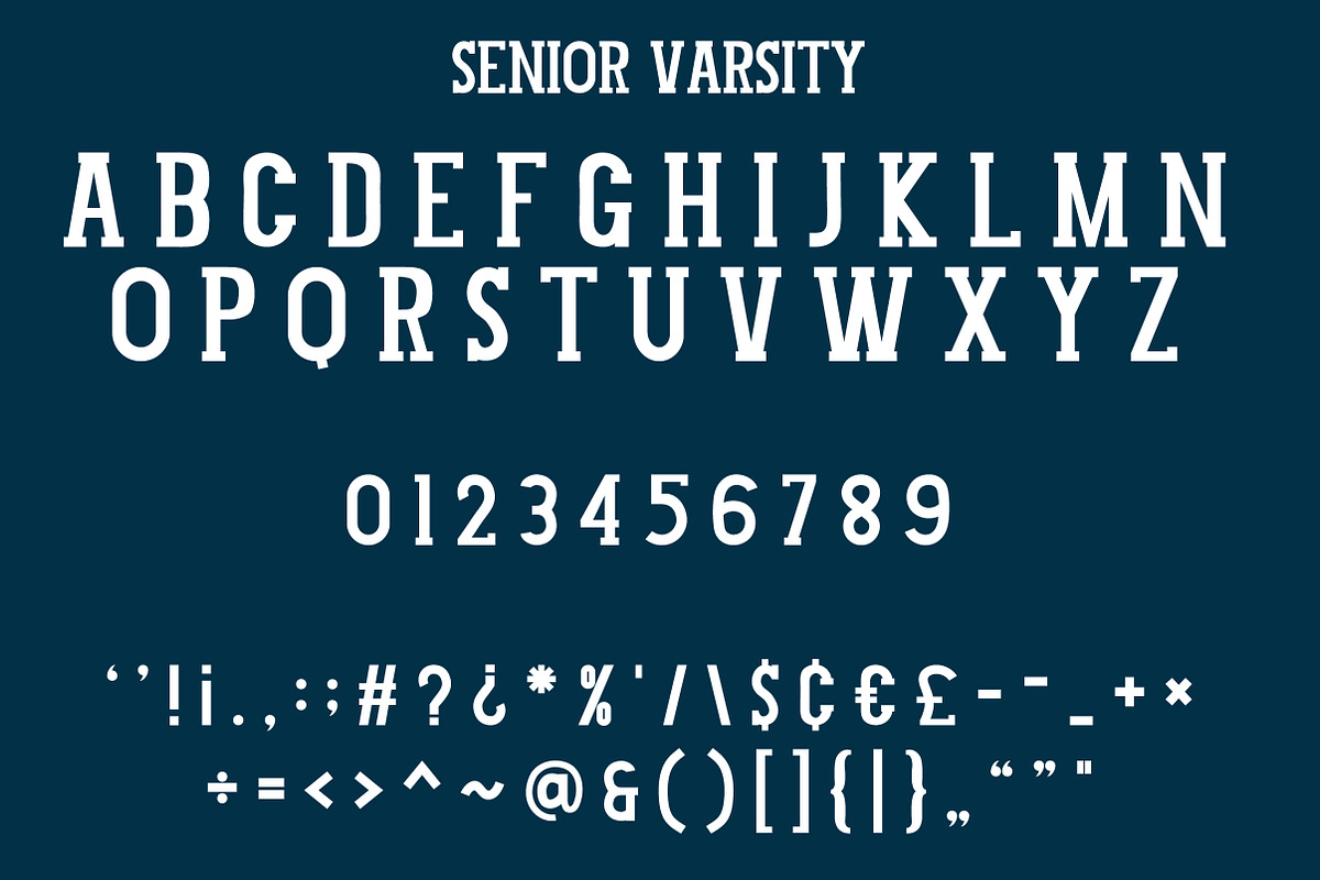 Senior Varsity, a Slab Serif Font by Mini_World