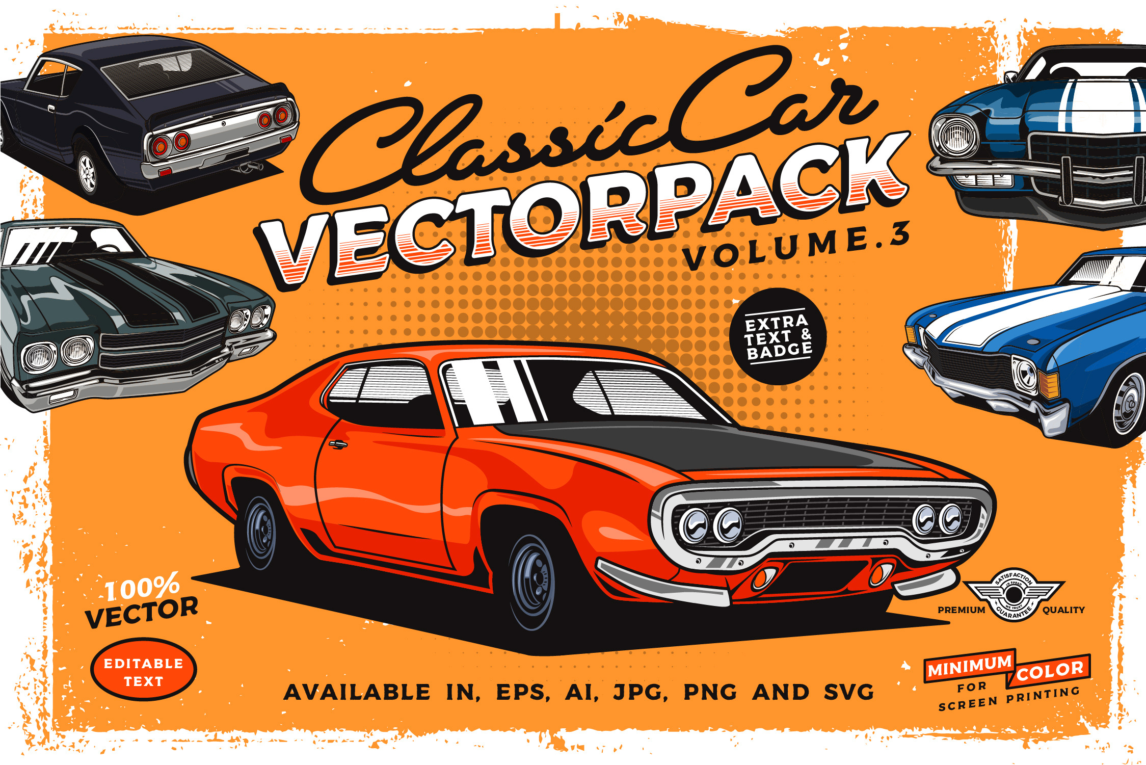 Classic Car Vector Pack vol 3, a Transportation Illustration by The ...