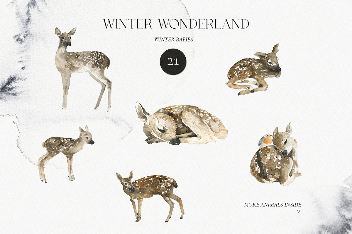 WINTER WONDERLAND: Christmas animals, an Animal Illustration by Lana Elanor