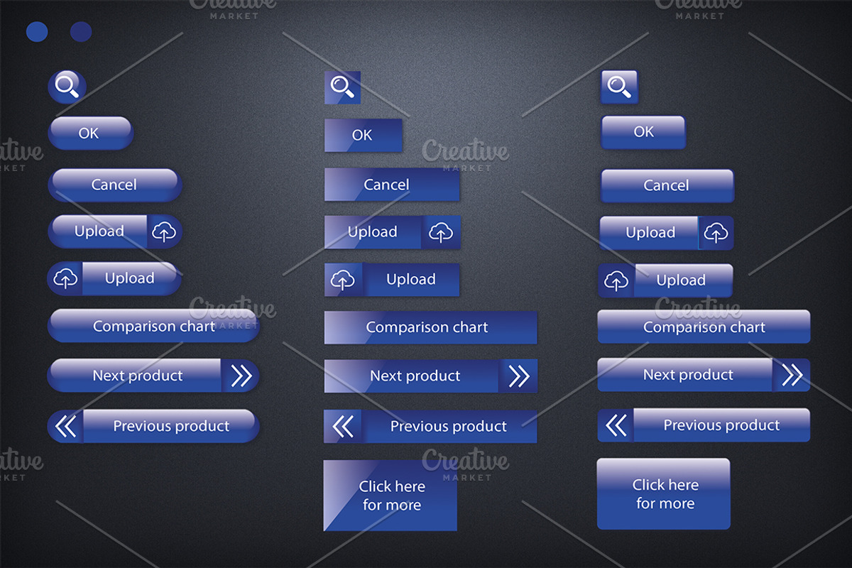 Mega Pack: 260 glossy buttons, an UI Kit Template by DutchDigitalDesign