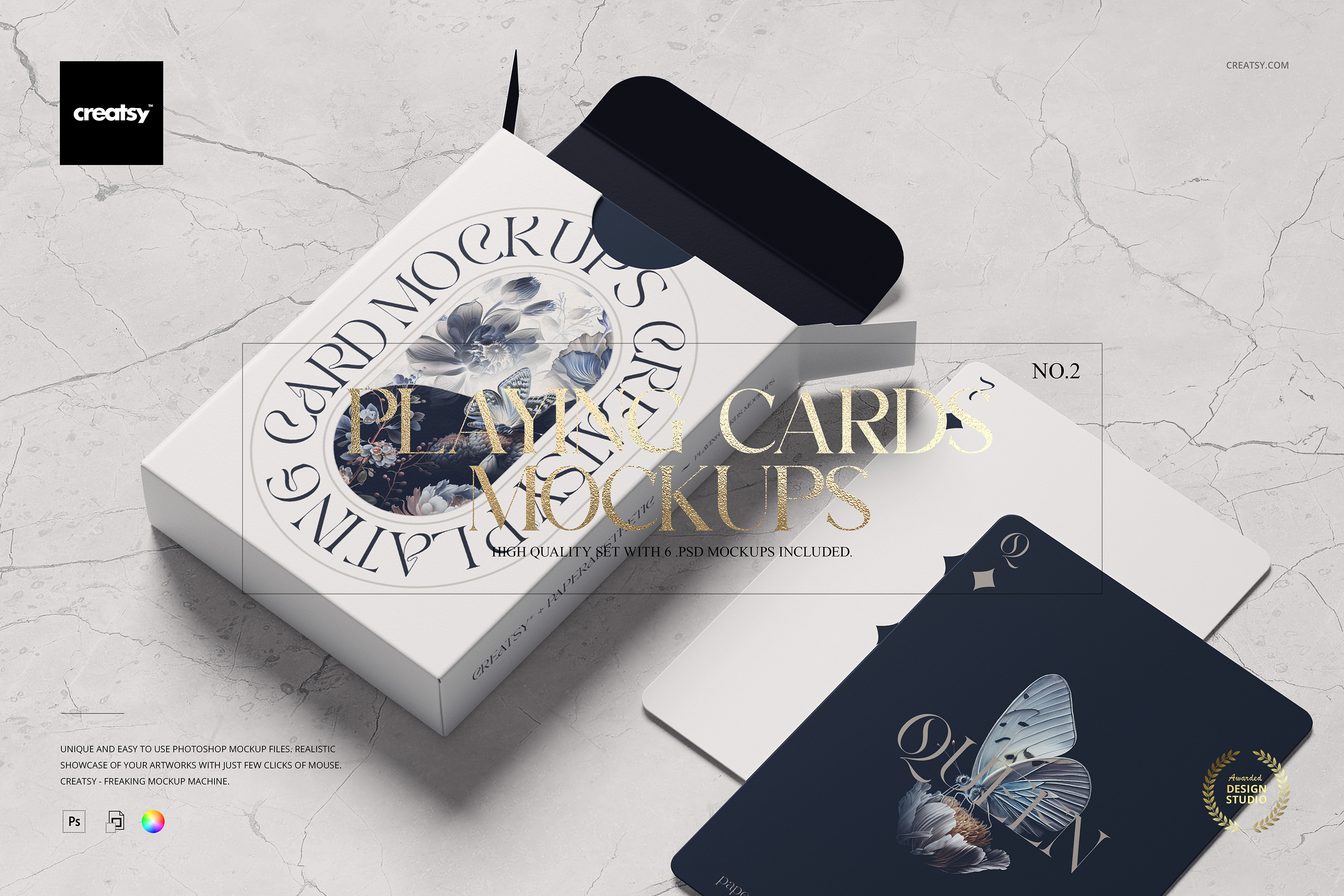 Playing Cards Mockup Set v.2, a Packaging Mockup by creatsy5
