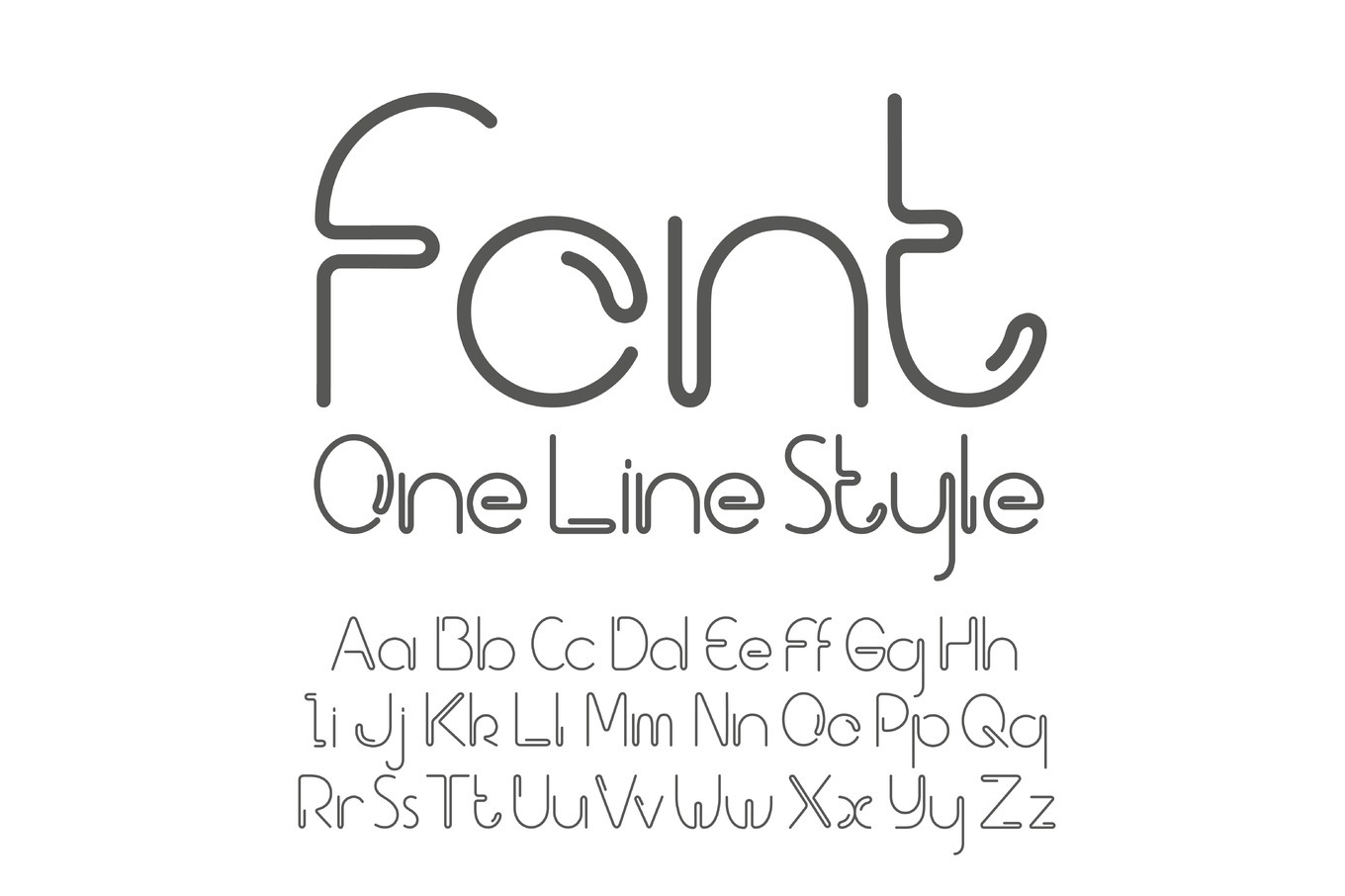 Vector linear font, a Decorative Illustration by Fractal fonts & graphics
