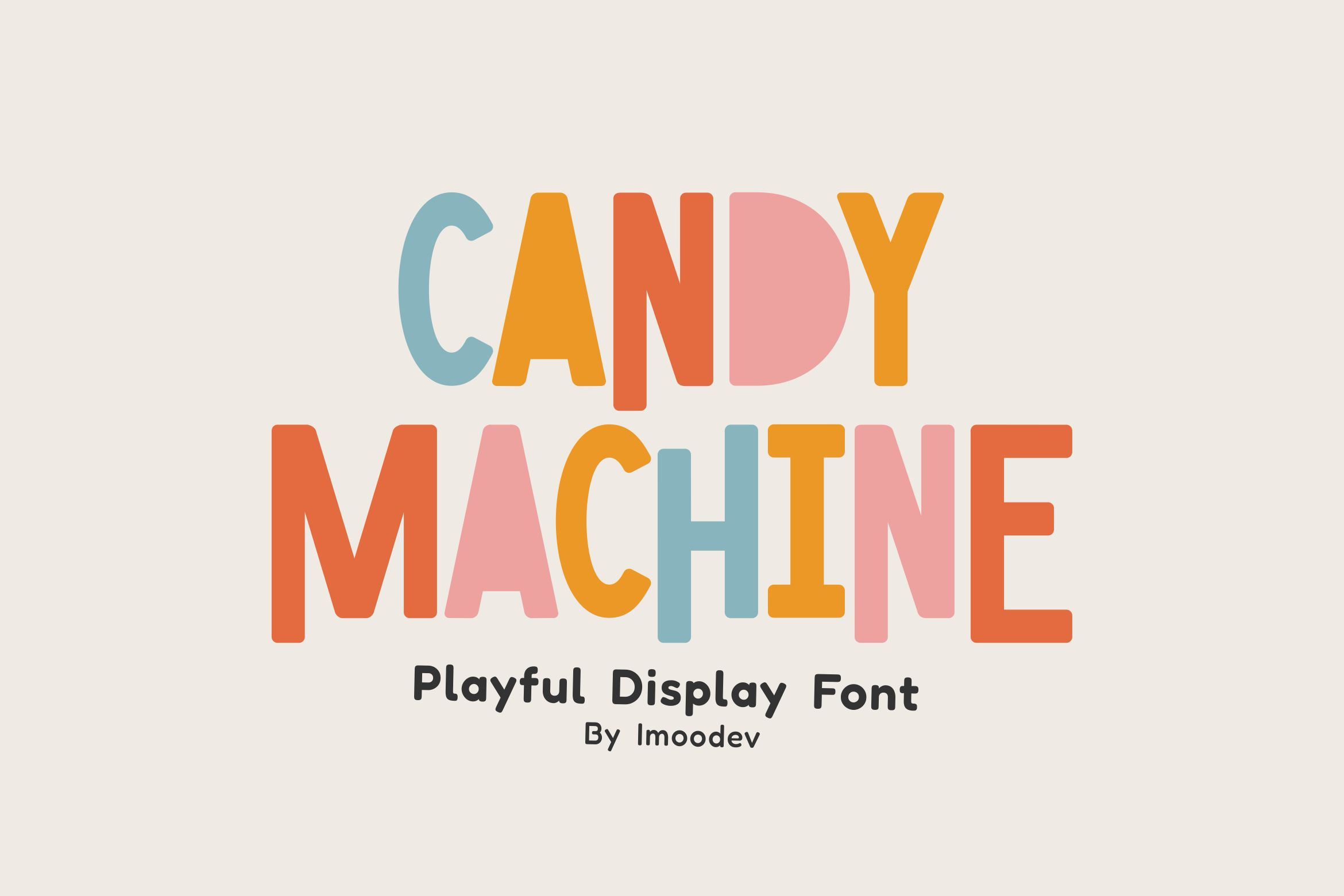 Candy Machine - Playful Font, a Font by Imoodev