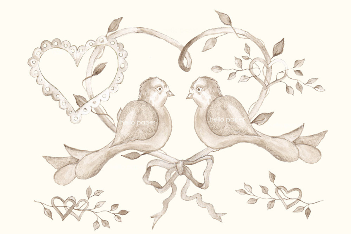 birds love, an Illustration by helloPAPER