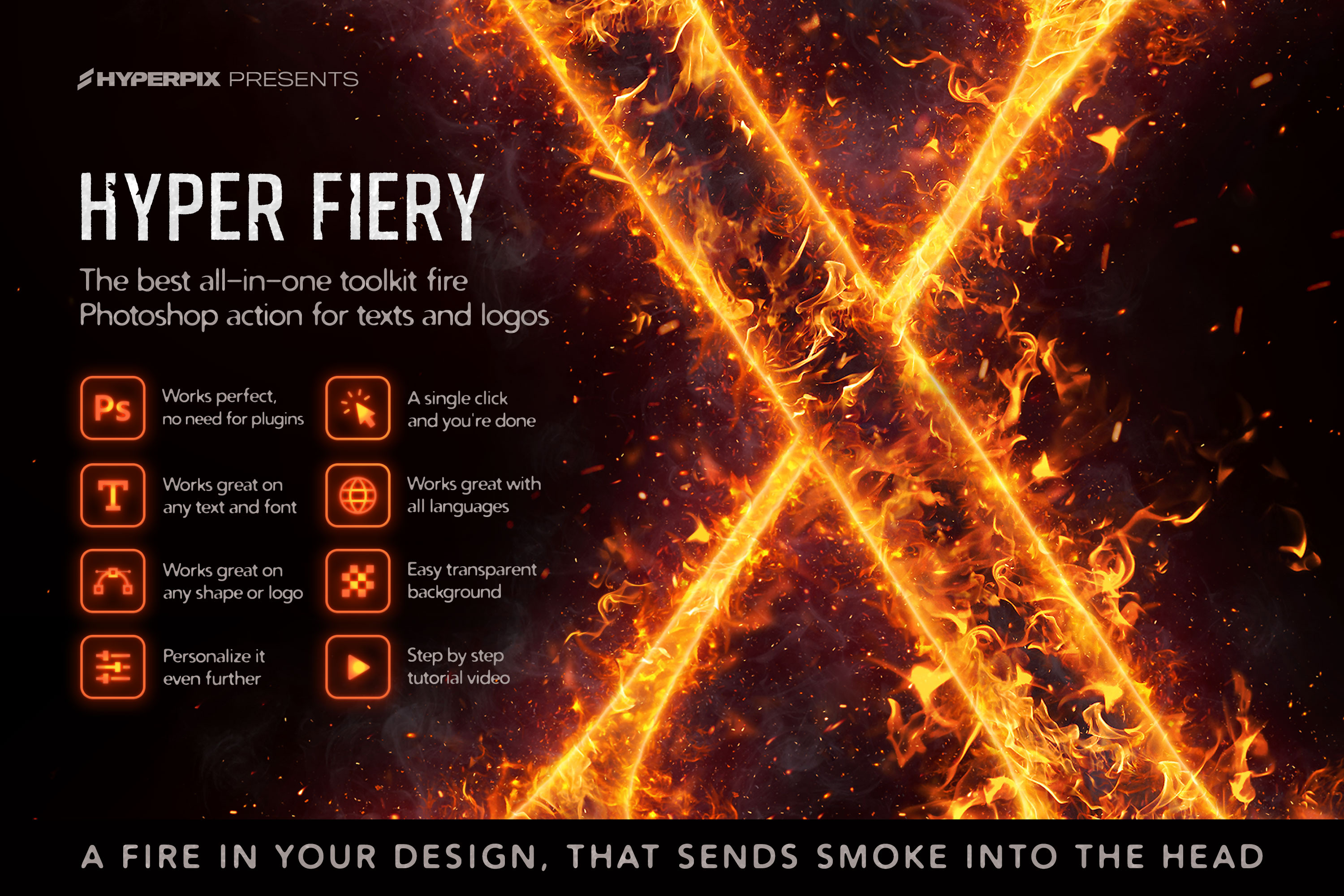 Hyper Fiery – Fire Photoshop Action, an Action Add-On by Hyperpix ...