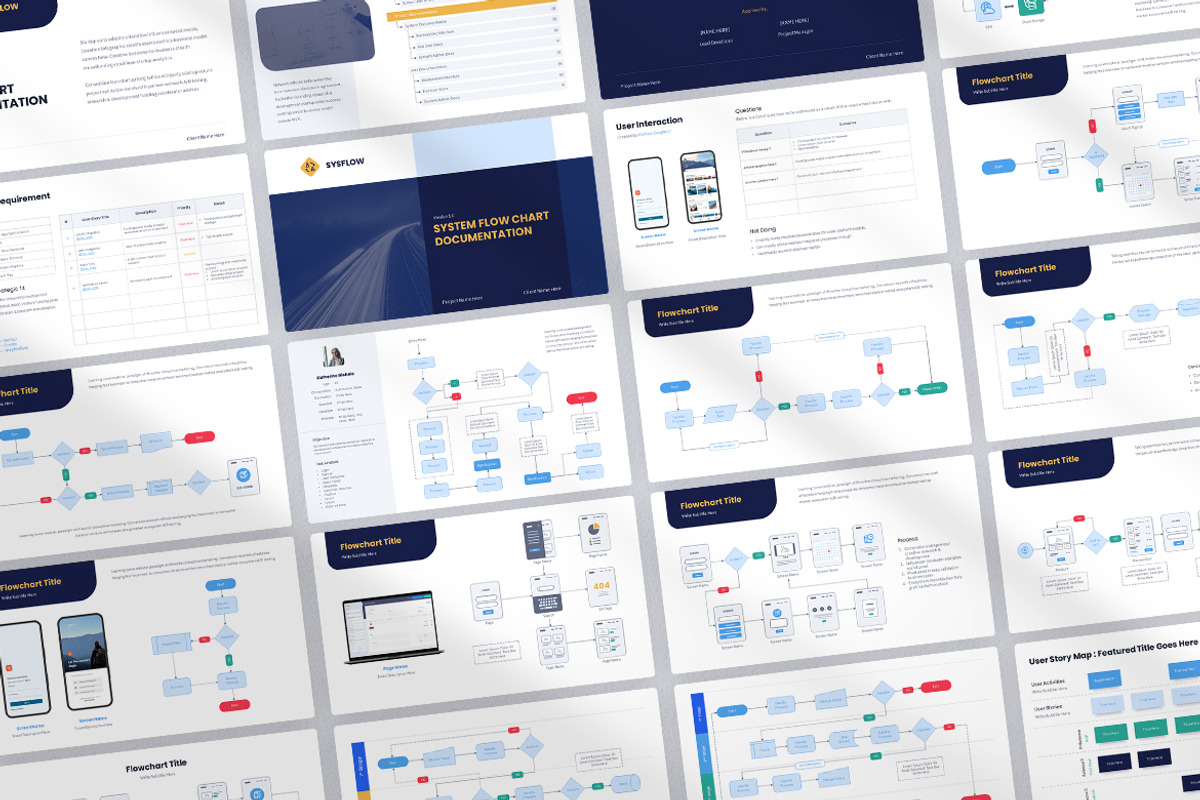 System Flowchart Documentation, a Presentation Template by UX Dummy