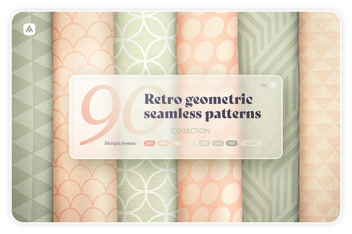 Retro Geometric Seamless Patterns Collection