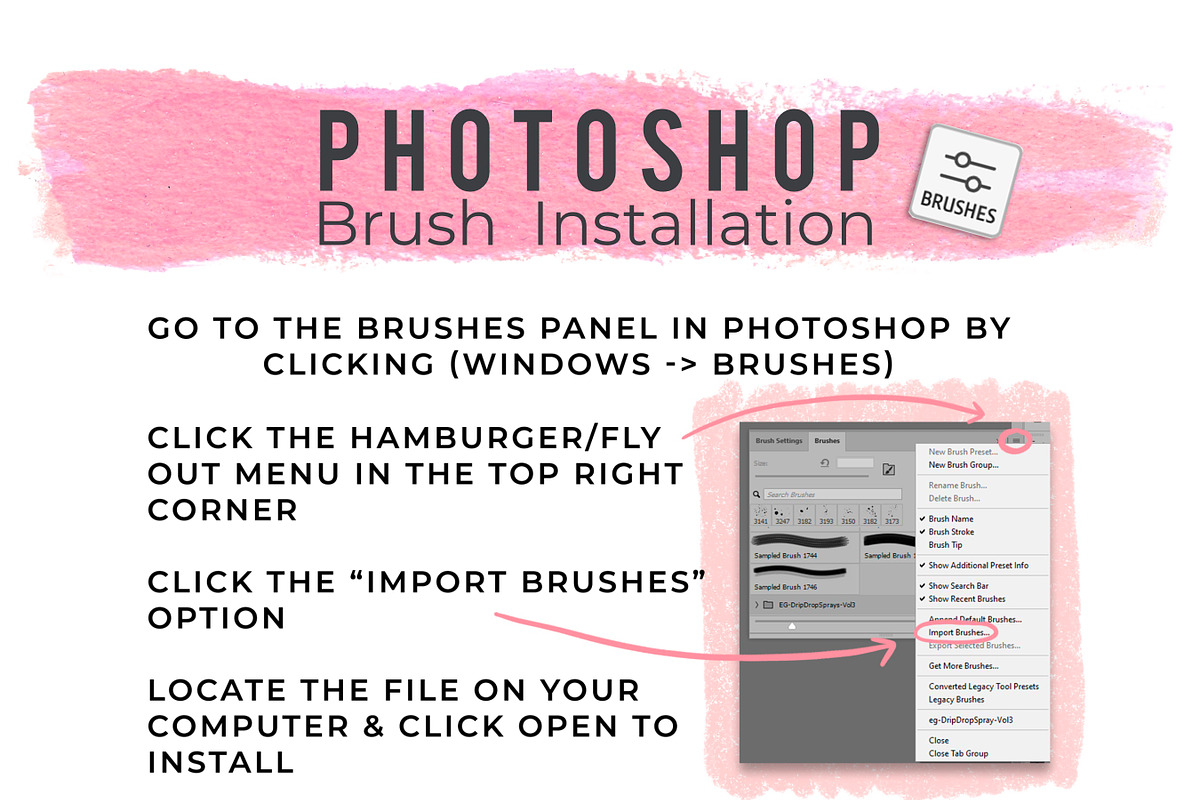 Photoshop Drip Drop Spray Brushes