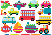 Transportation Clipart and Vectors, an Education Illustration by PinkPueblo