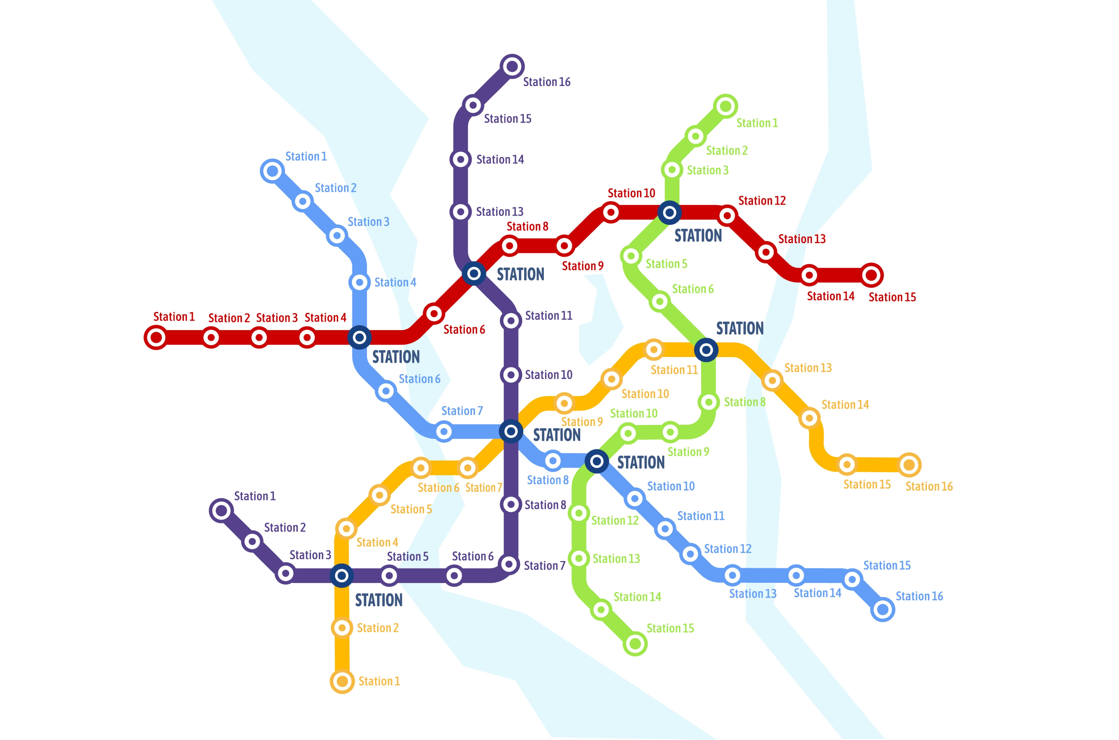Metro, underground transport map, a Transportation Illustration by Buch&Bee