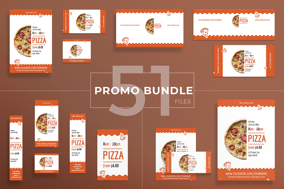 Promo Bundle | Tasty Pizza, a Poster Template by Amber Graphics
