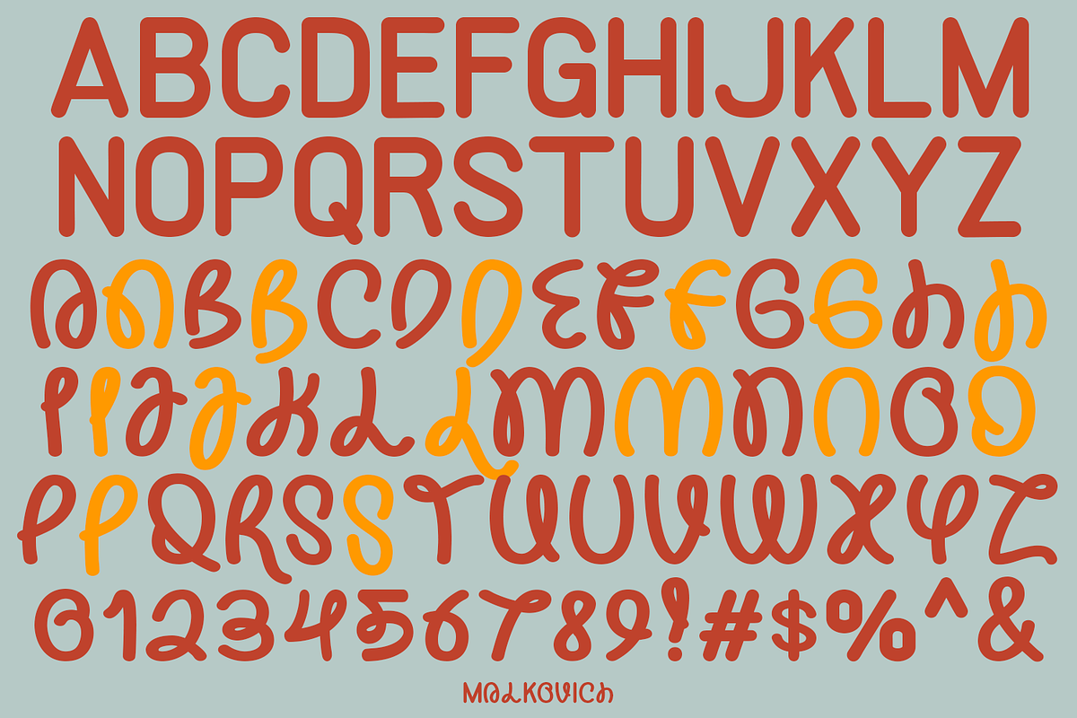 Malkovich - Unique Font, a Font by madeDeduk