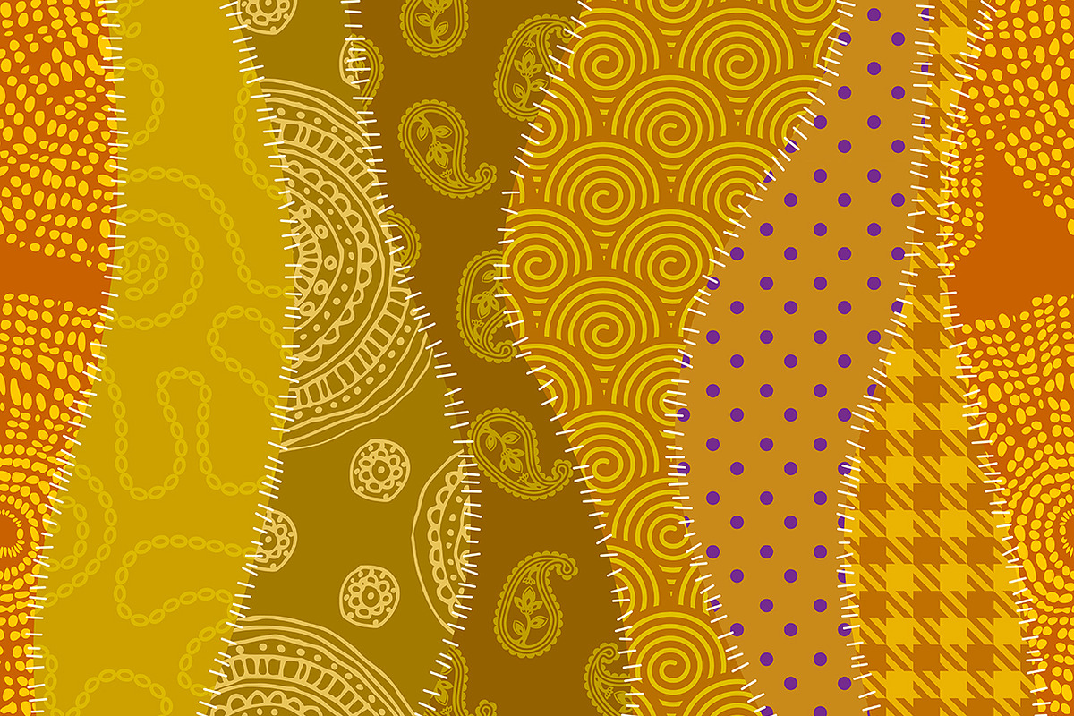 Wavy patchwork patterns