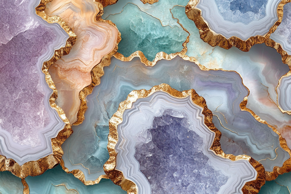 Pastel Geode Slice Pattern