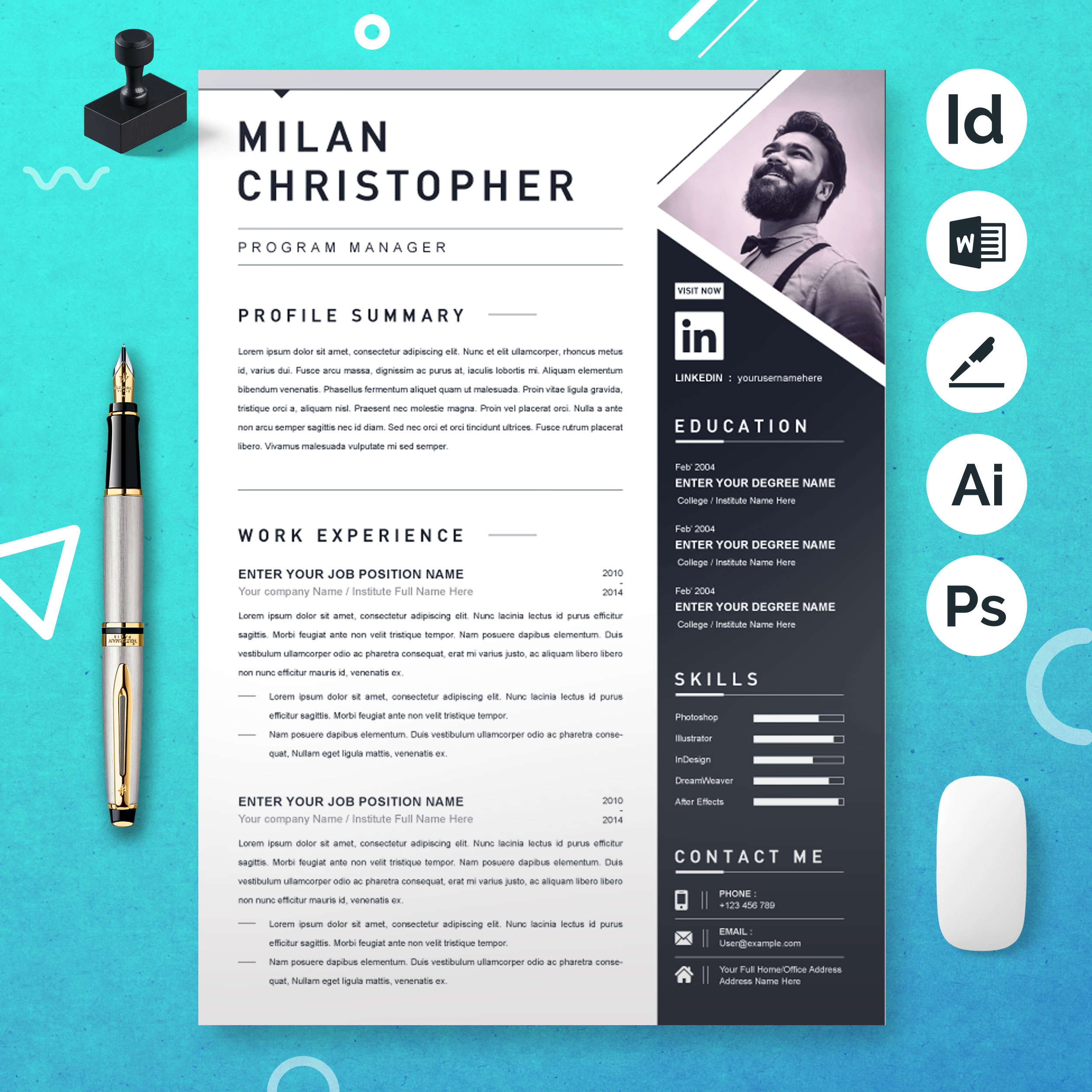 2 Page Professional Simple CV
