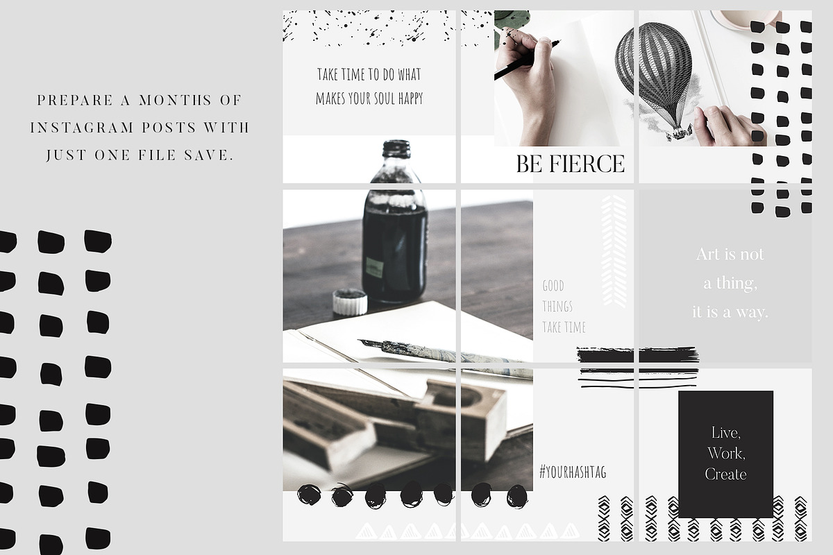Instagram Puzzle Posts Templates Set