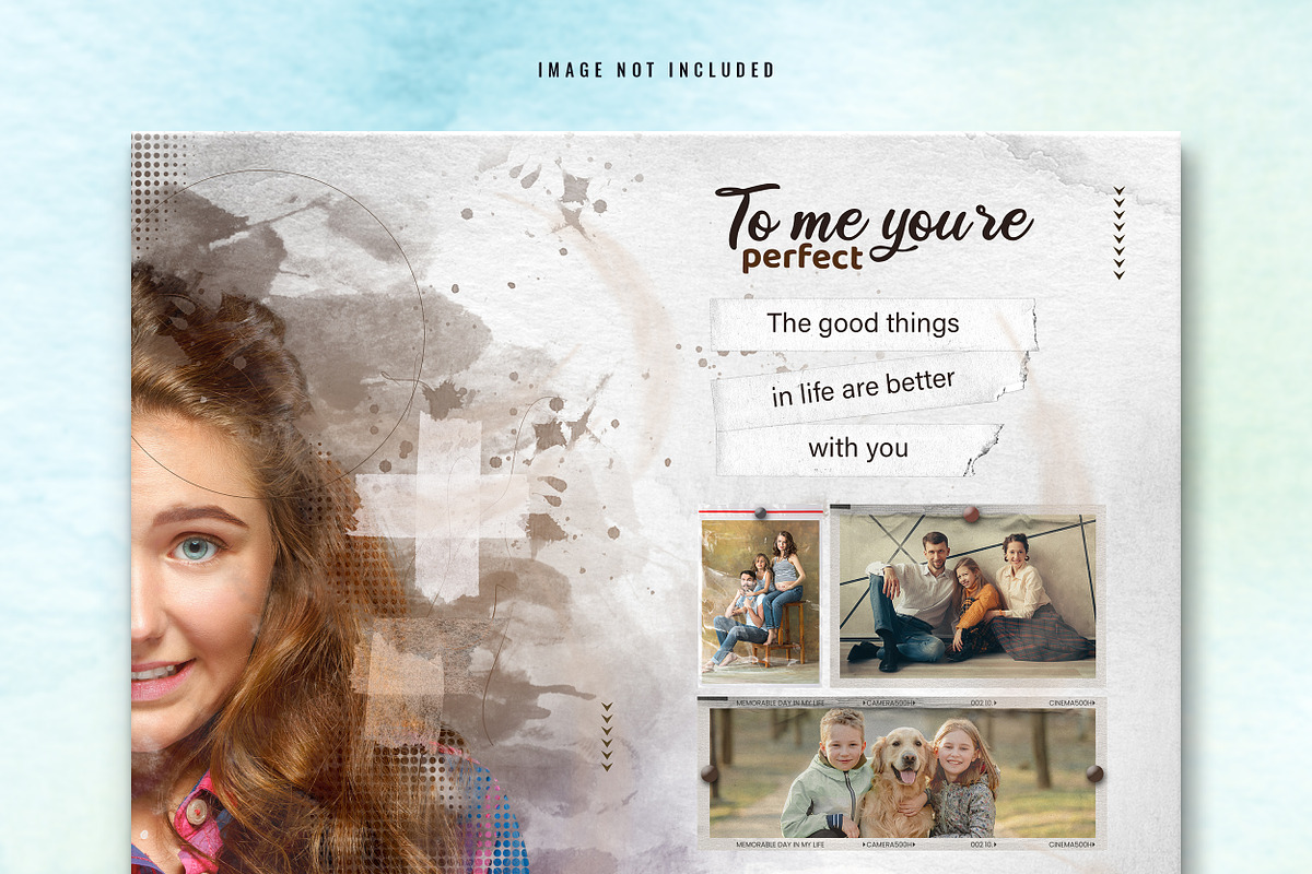 Watercolor Photo Effect collage grid, a Social Media Template by ...