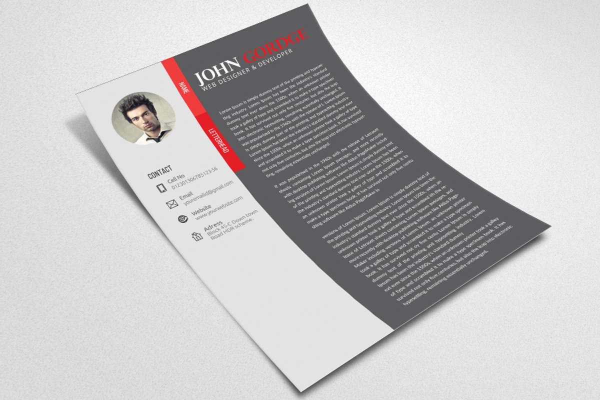 Simple & Clean CV Resume Word, a Resume Template by Psd Templates