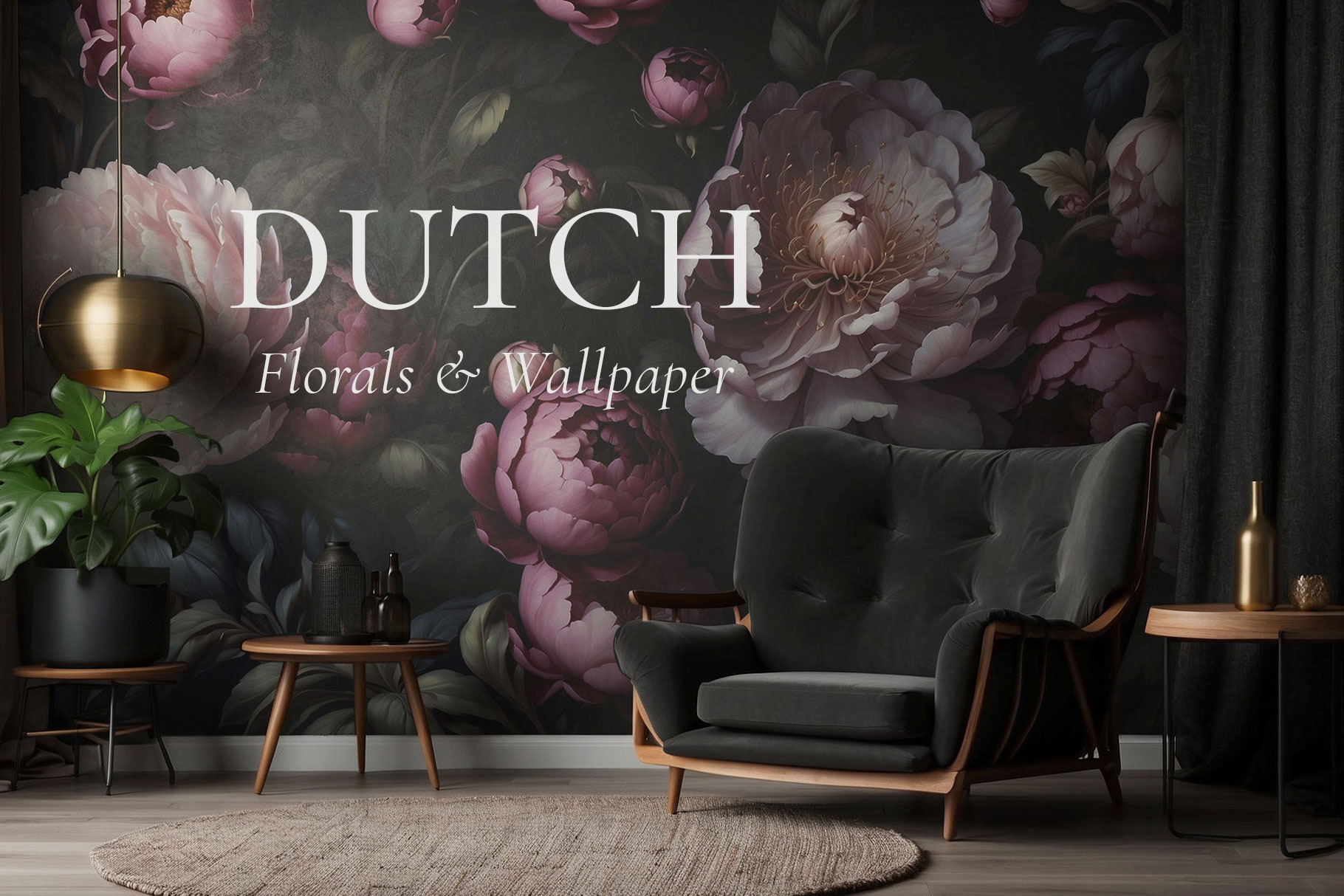 Dutch Floral Wallpaper, a Wallpaper Graphic by by creative paper