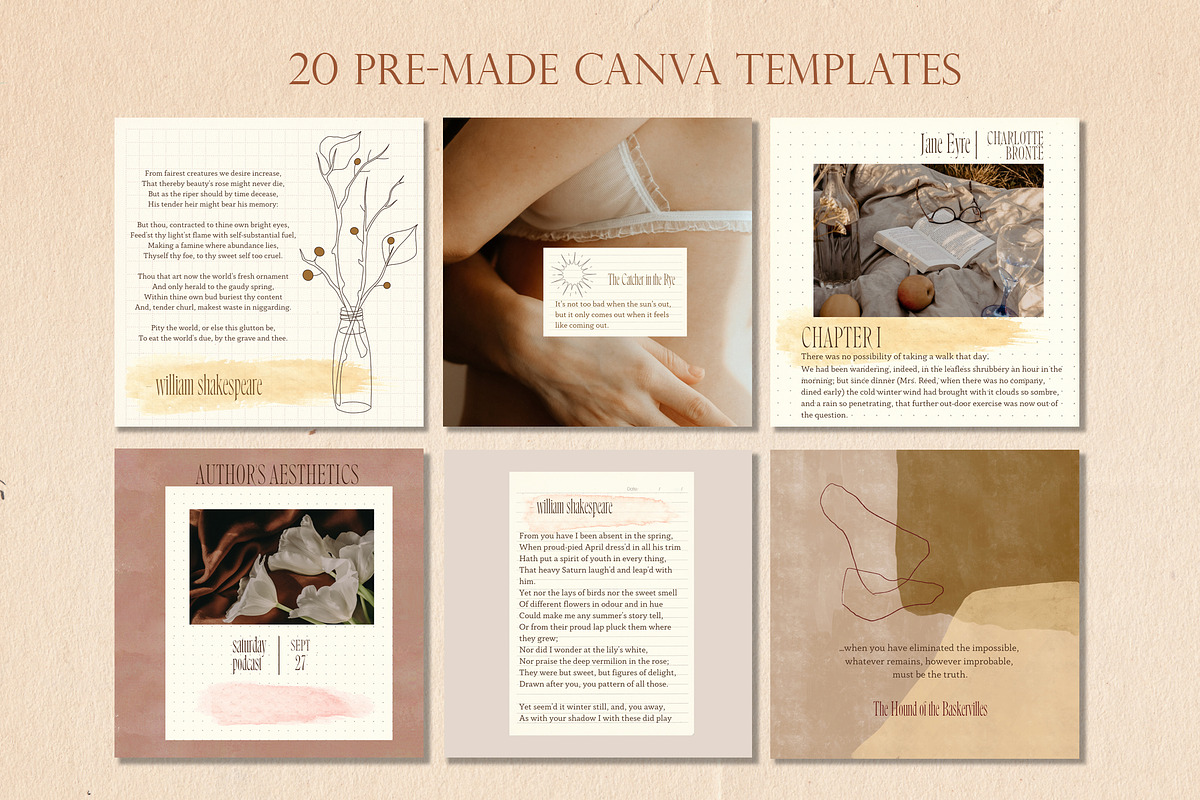 Poetry Collection for CANVA, a Social Media Template by Scarlet Heath Art