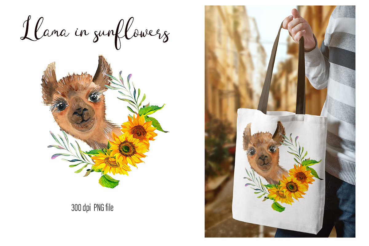 Watercolor Llama Clipart - Bundle, an Animal Illustration by ElenazlataArt