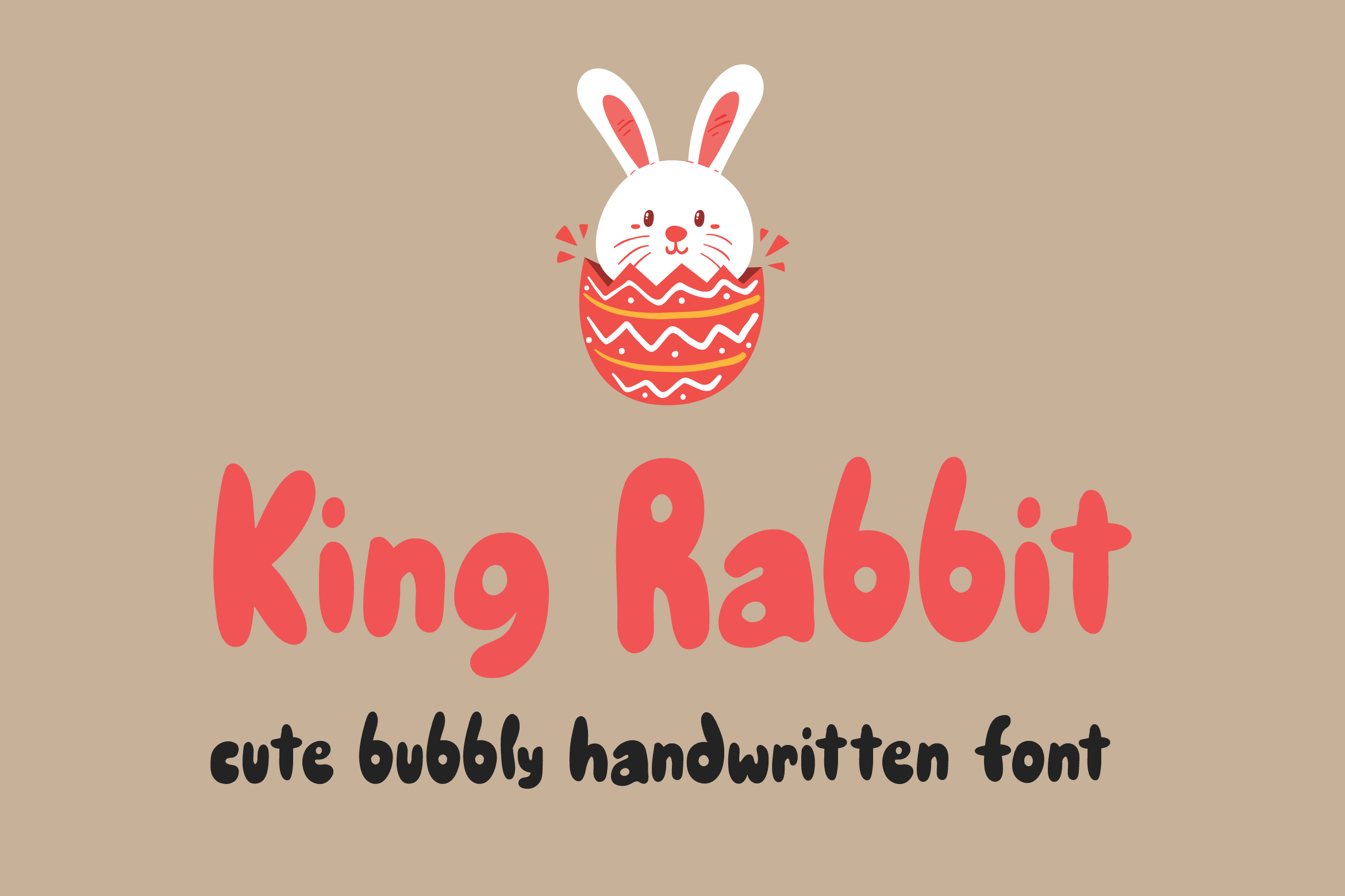 King Rabbit - Bubbly Display, a Handwriting Font by ahweproject