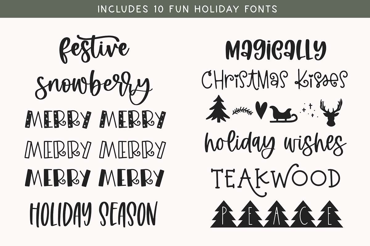 Christmas Font Bundle | 10 Fonts
