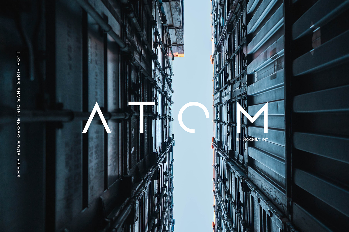 Atom - Sharp edge Future Scifi font