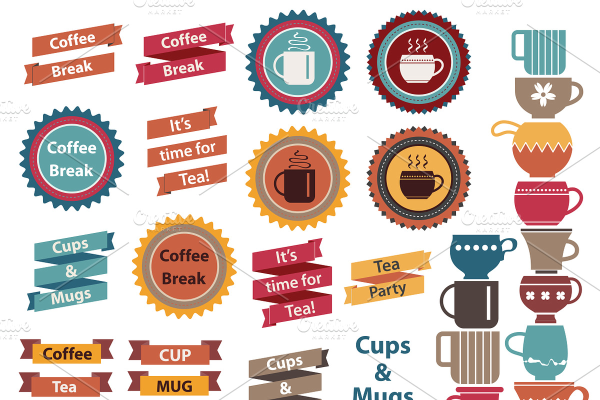 Coffee & Tea design elements, a Templates & Theme by MalinaShop