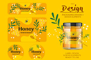 Honey label design set, an Illustration by Creative Lemon