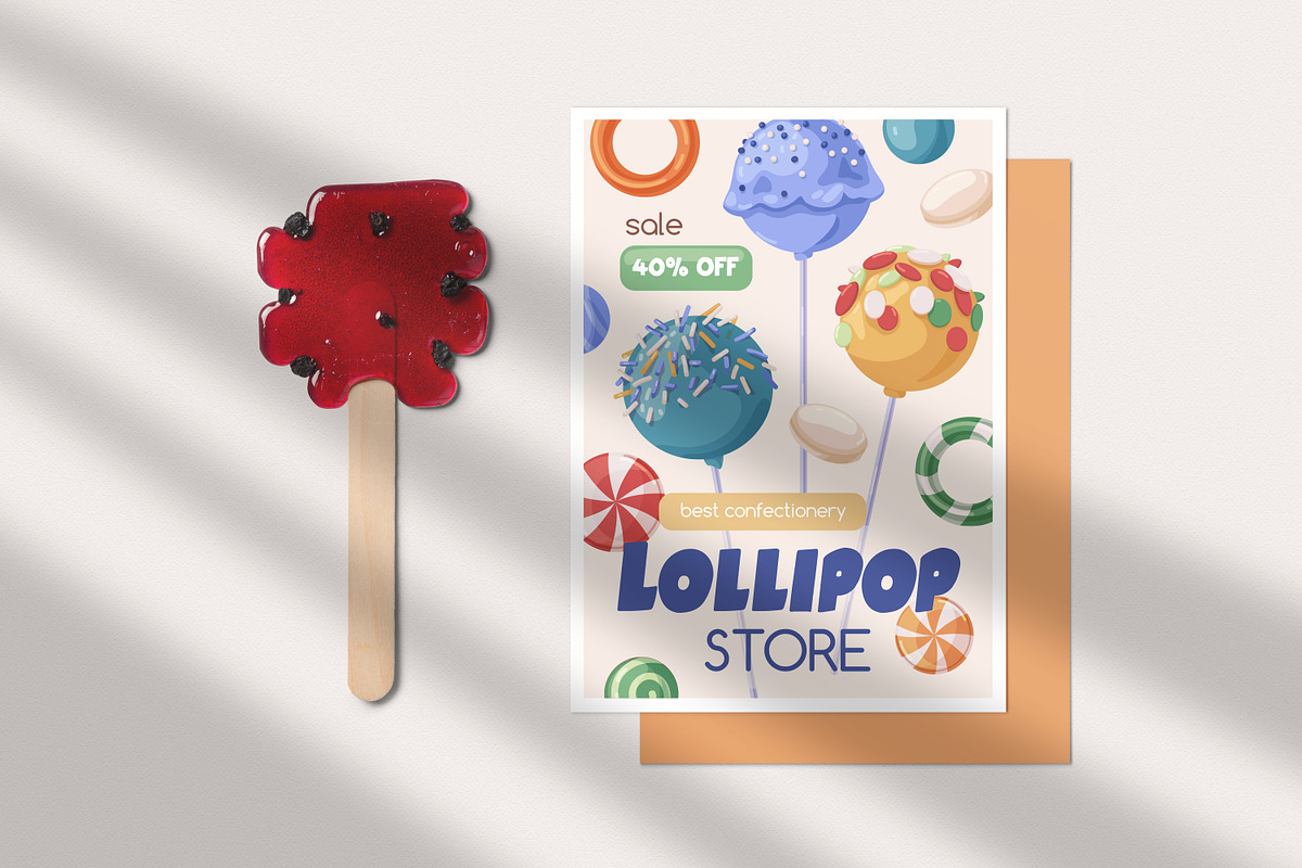 Sweets and candies set + posters, a Food Illustration by Good Studio