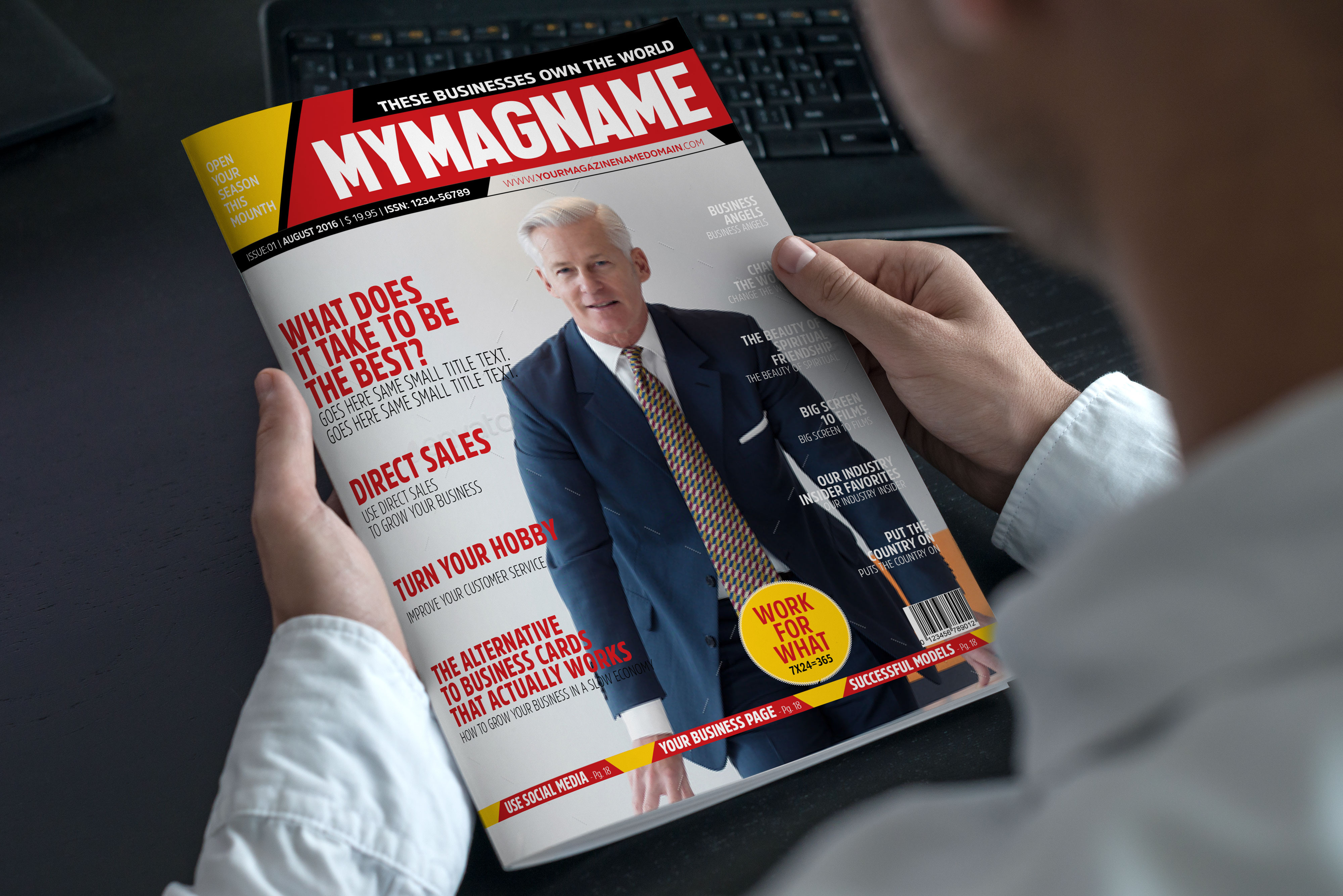 Magazine Cover Pages 3 Colors, a Magazine Template by Star Graphic Design