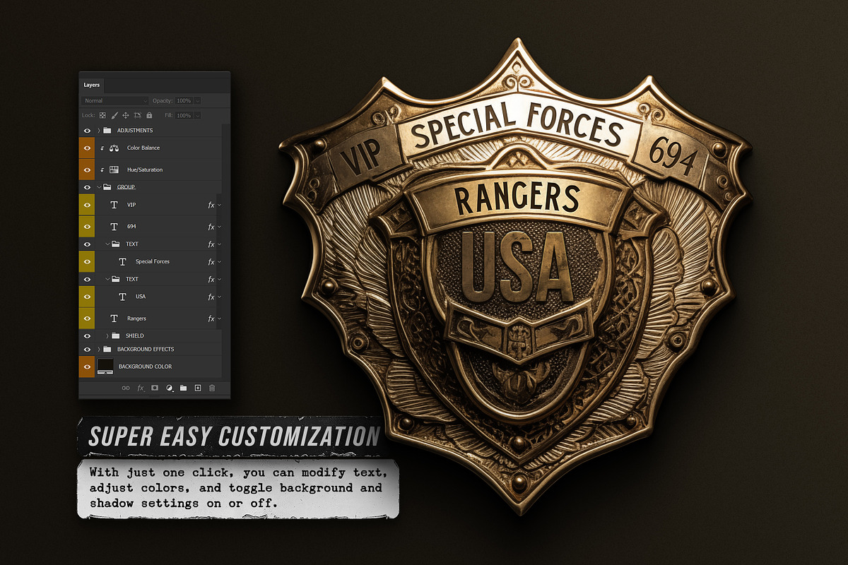 Police / Army / Sheriff Metal Badges, an Object Graphic by Hyperpix ...