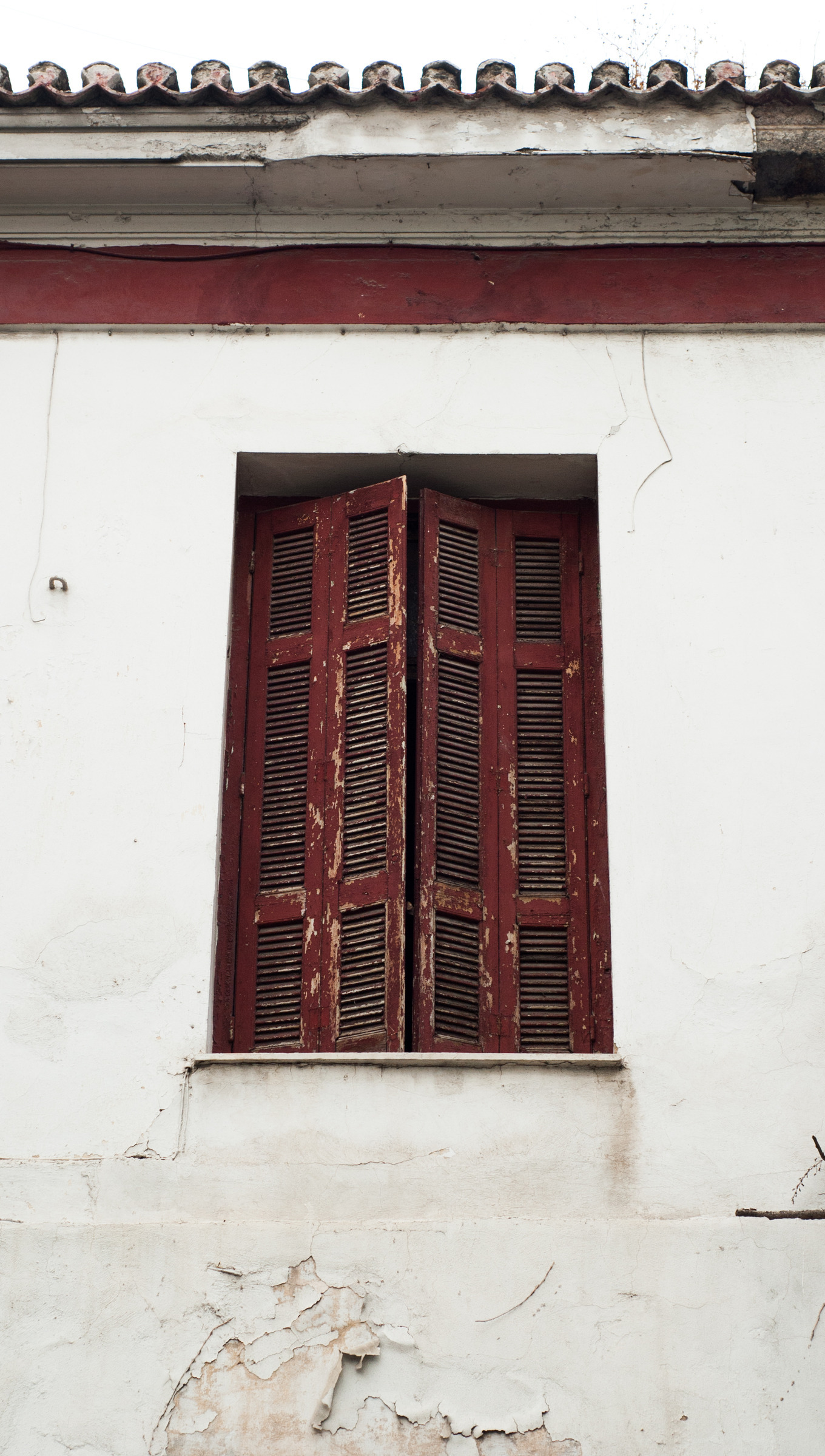 Vintage red shutter window, an Architecture Photo by Jacq Design