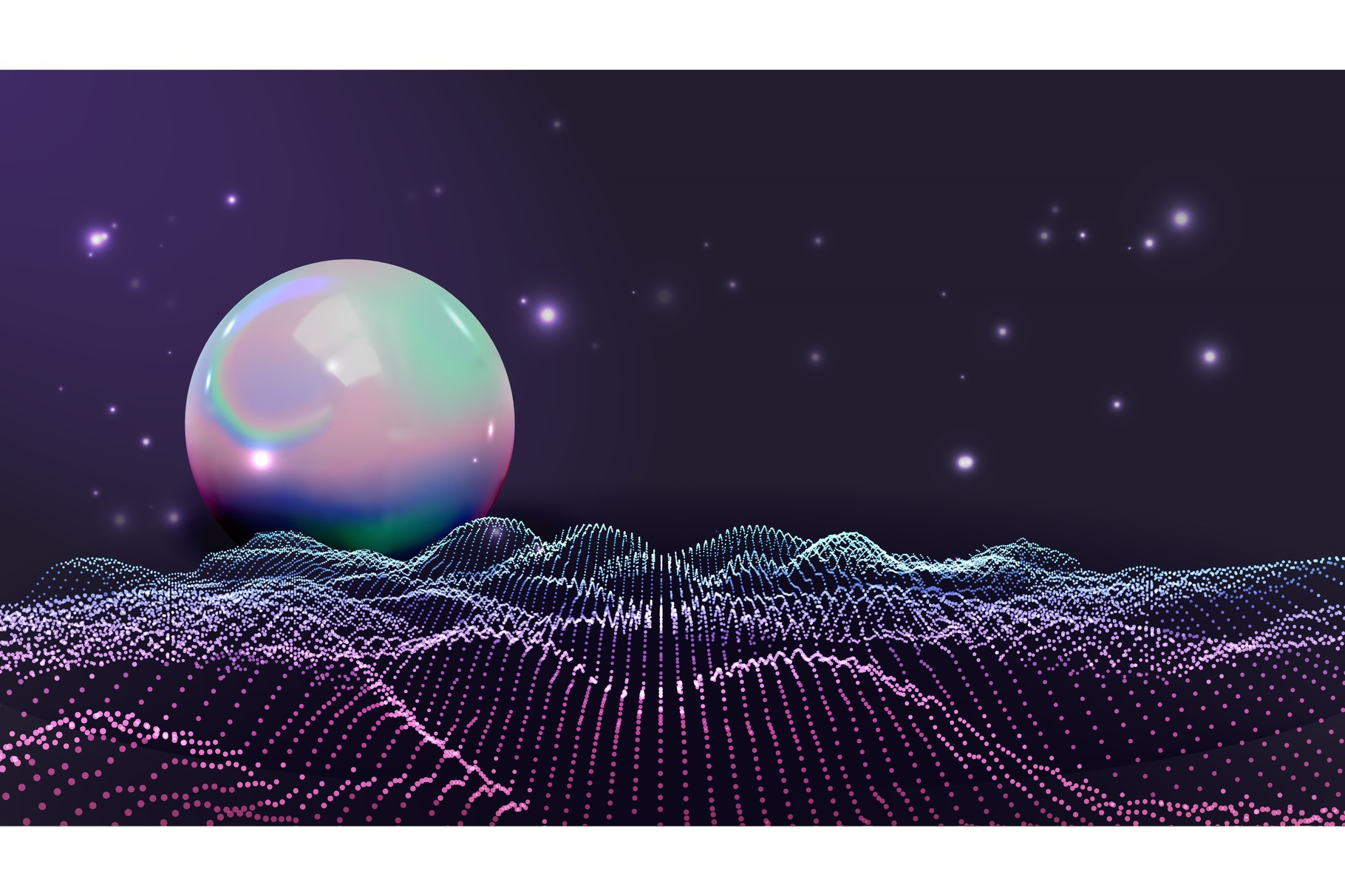 Rave, Retro, Futuristic Style Waves, a Technology Illustration by ...