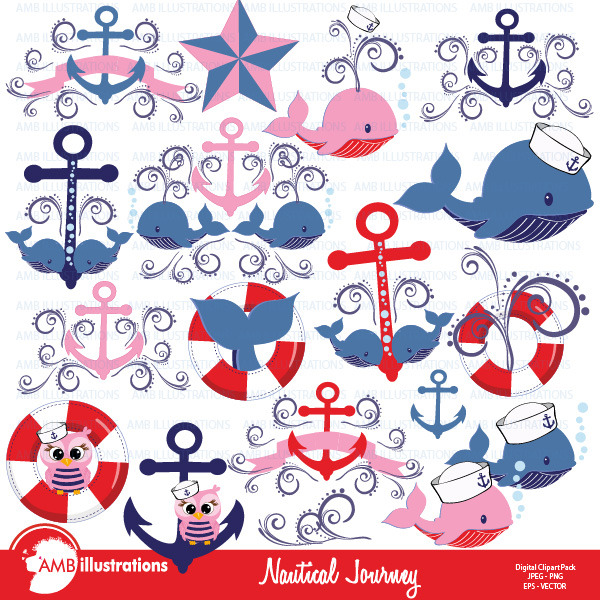 Nautical Journey Clipart AMB-808, an Illustration by AMBillustrations