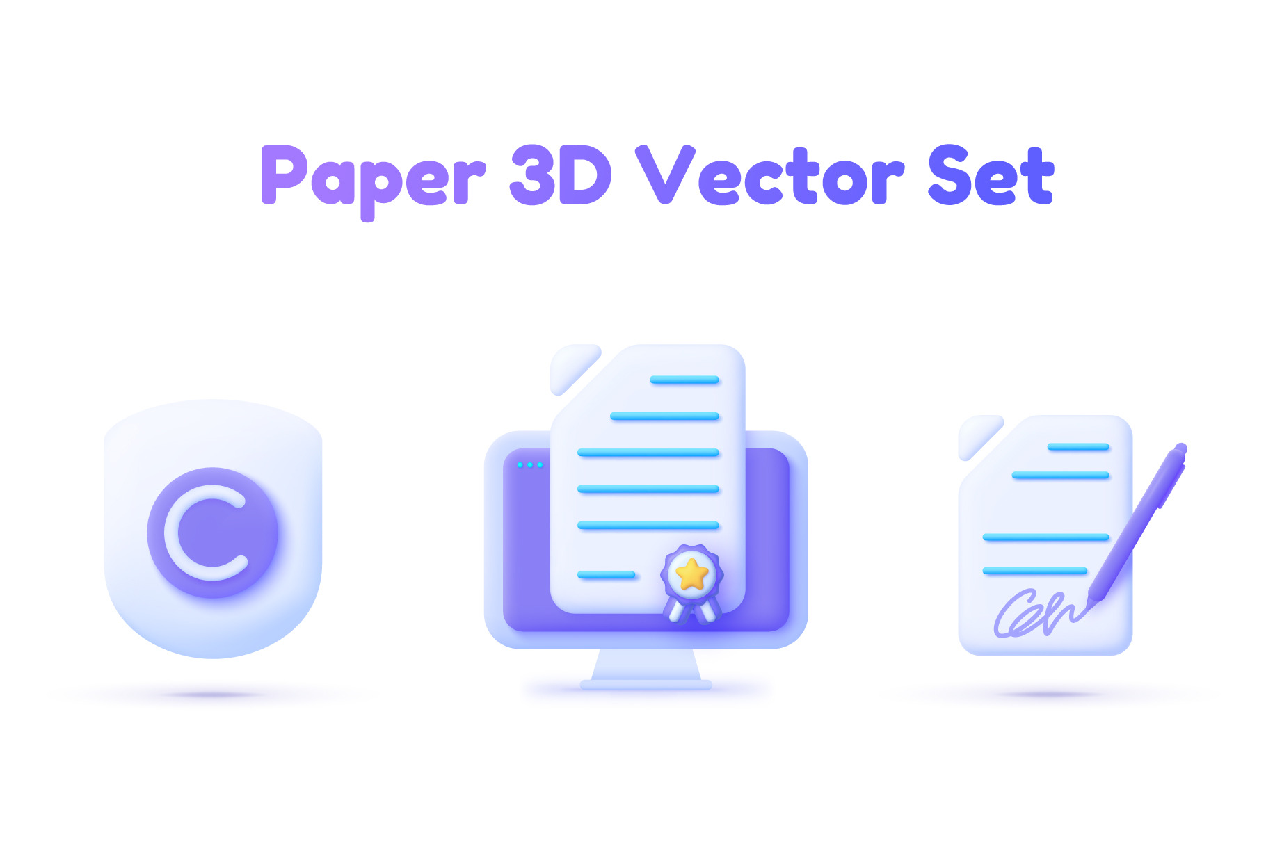Paper 3D Vector Set, an Education Illustration by Soifer Design