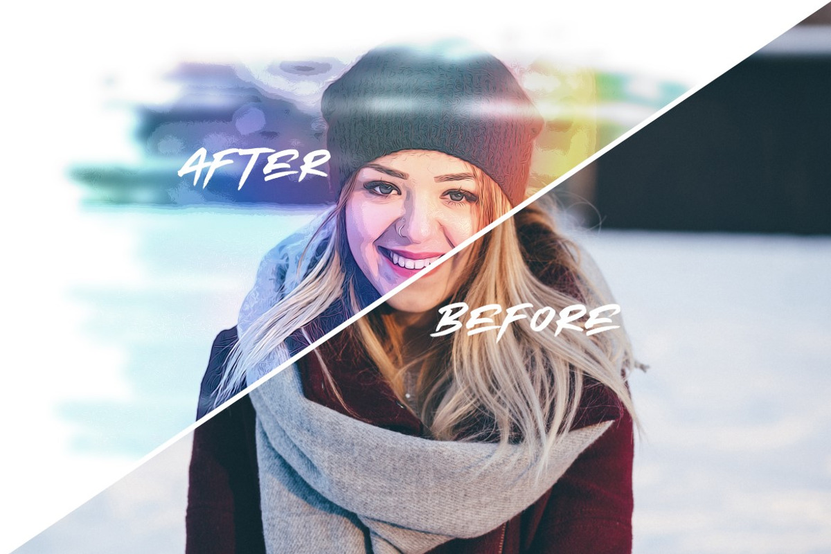 Oil Paint Posterize Photo Effect | Creative Market