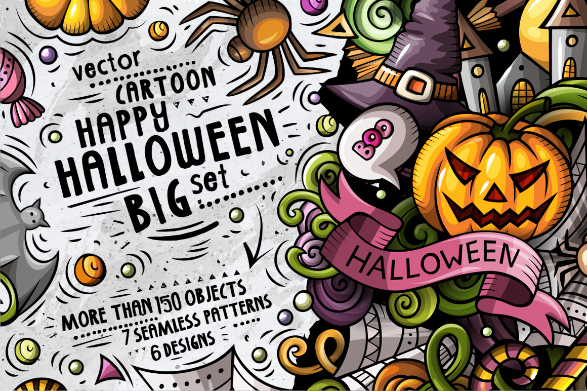 Halloween Cartoon Doodle Pack, an Object Graphic by BALABOLKA