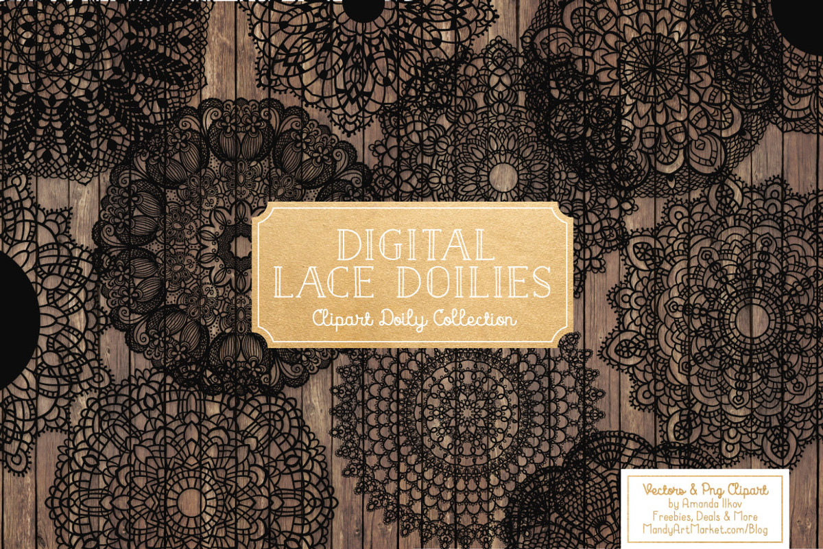 Black Lace Doily Clipart & Vectors, an Illustration by Amanda Ilkov